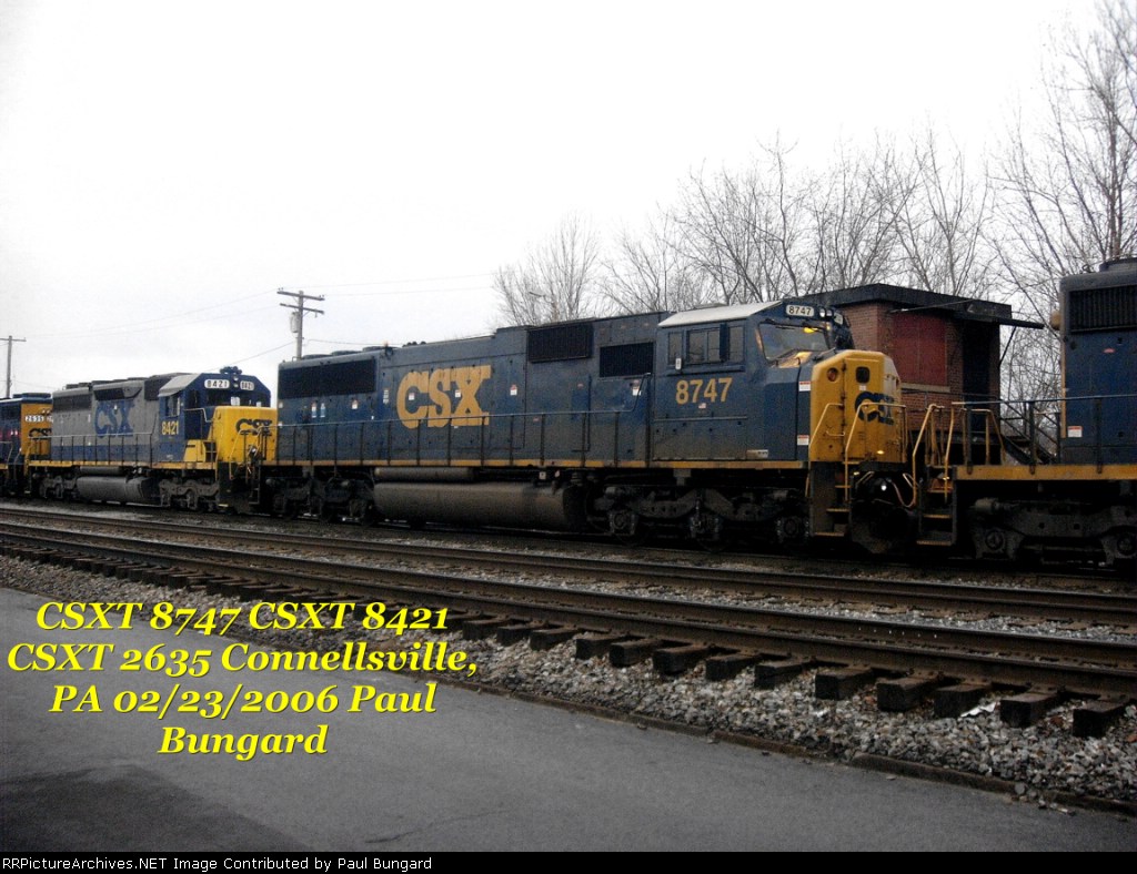 CSXT 8747 SD60I CSXT 8421 SD40-2 CSXT GP38-2 02/23/2006